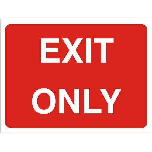Site Sign Exit Only Fluted board Red, White 45 x 60 cm — Parkem