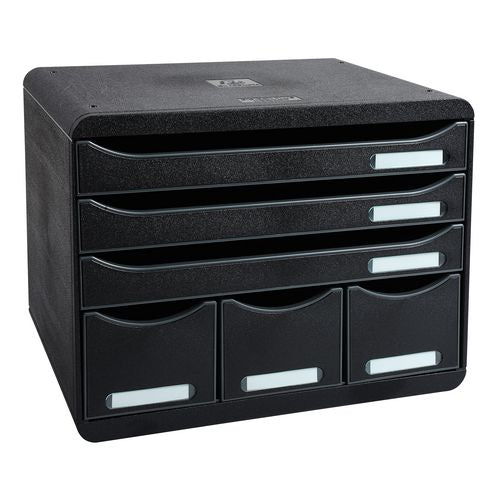 Exacompta Drawer Unit with 6 Drawers Store-Box Maxi Plastic Black 35.5 ...