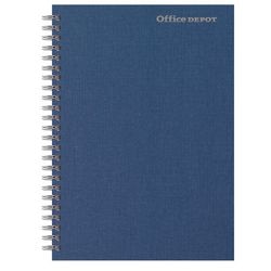 Office Depot Notebook A5 Ruled Spiral Bound Cardboard Hardback Blue Pe ...