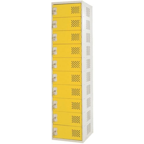 LINK51 Standard Mild Steel Locker with 10 Doors and Socket Charger Sta ...
