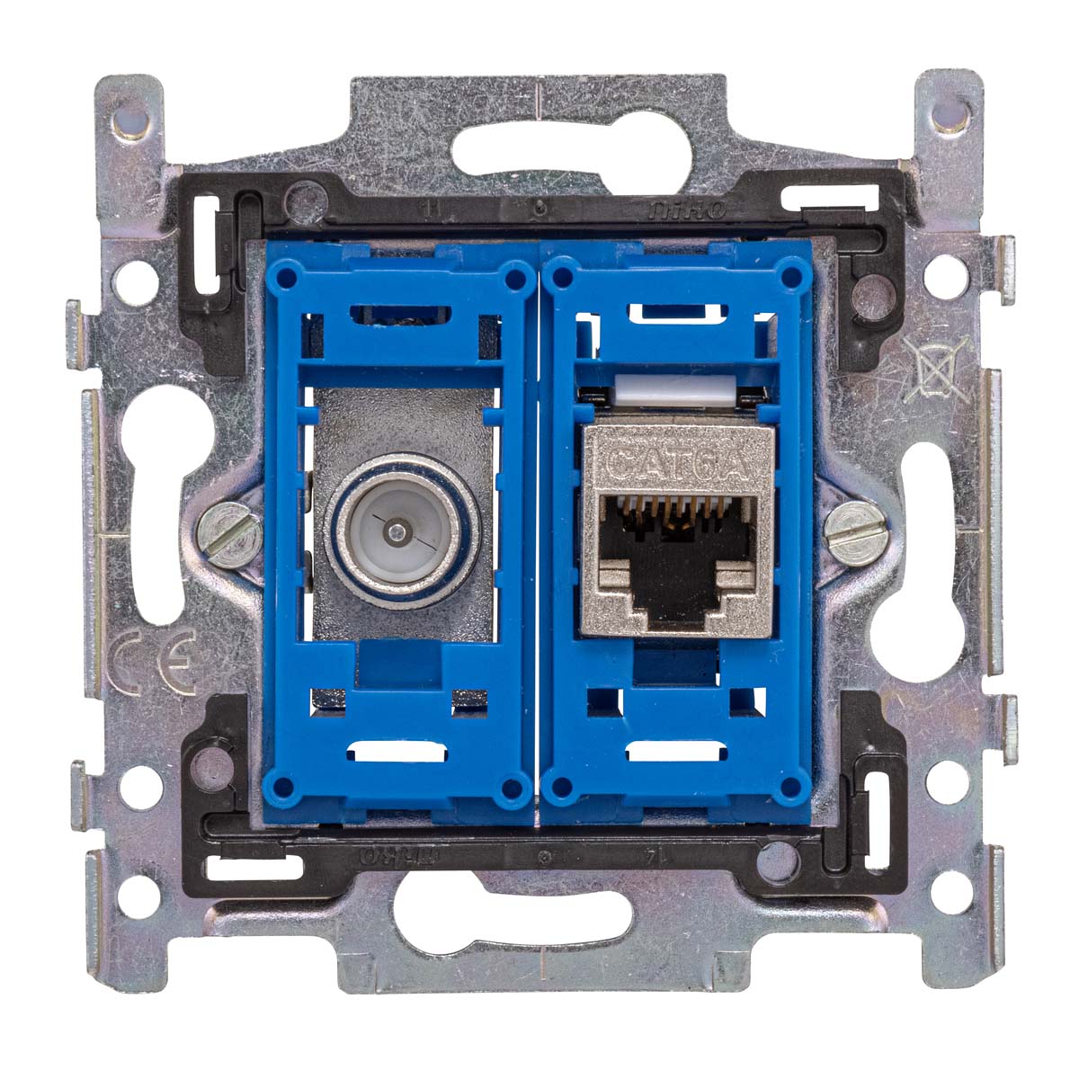 Hirschmann EDB02 CD Coax TV / Data RJ45 socket, Niko compatible, Telen ...