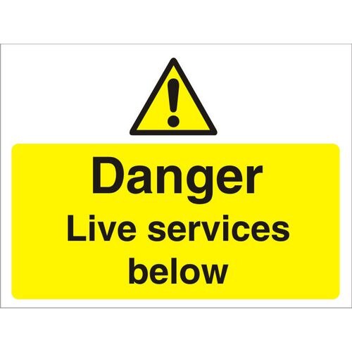 Warning Sign Live Services Fluted Board 45 x 60 cm — Parkem