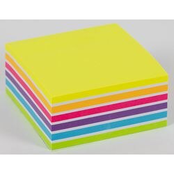 Office Depot Sticky Note Cube 76 x 76 mm Assorted Neon and White 400 S ...