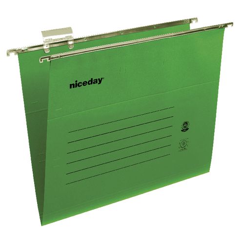 Niceday Vertical Suspension File Foolscap V Base 180 gsm Green Pack of ...