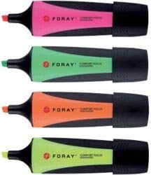 Foray Fluorescent Comfort Focus Marker Chisel Tip Assorted Colors 4 Pa ...