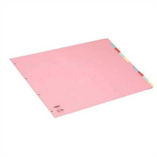 ValueX Divider A3 Landscape 10 Part Multipunched Assorted Pastel Colou ...