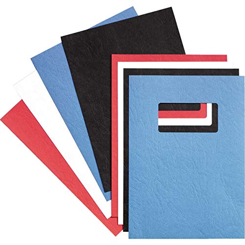 Rexel Acco 250 GSM A4 Leatherboard Window Binding Covers - White (Pack ...