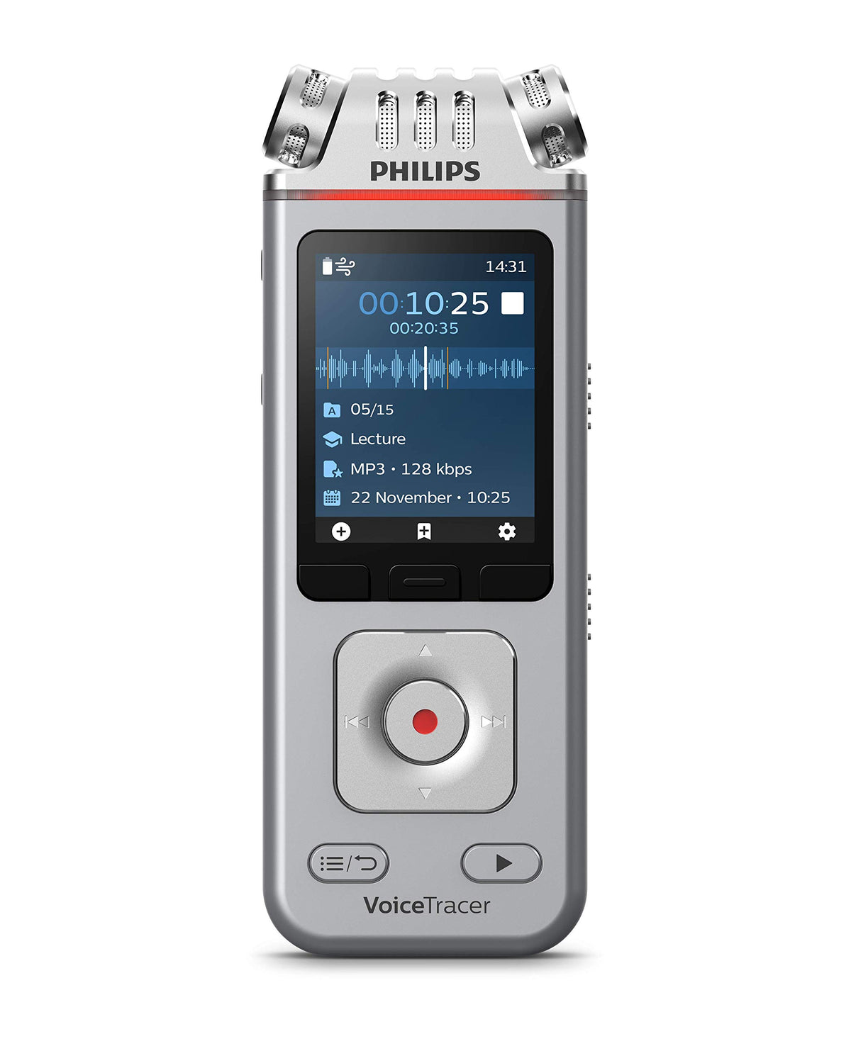 Philips Dictation DVT4110 VoiceTracer Audio Recorder 8GB Memory Chrome — Parkem